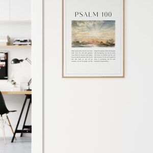 Psalm 100 Bible Verse Wall Art, Christian Poster, Vintage Christian ...