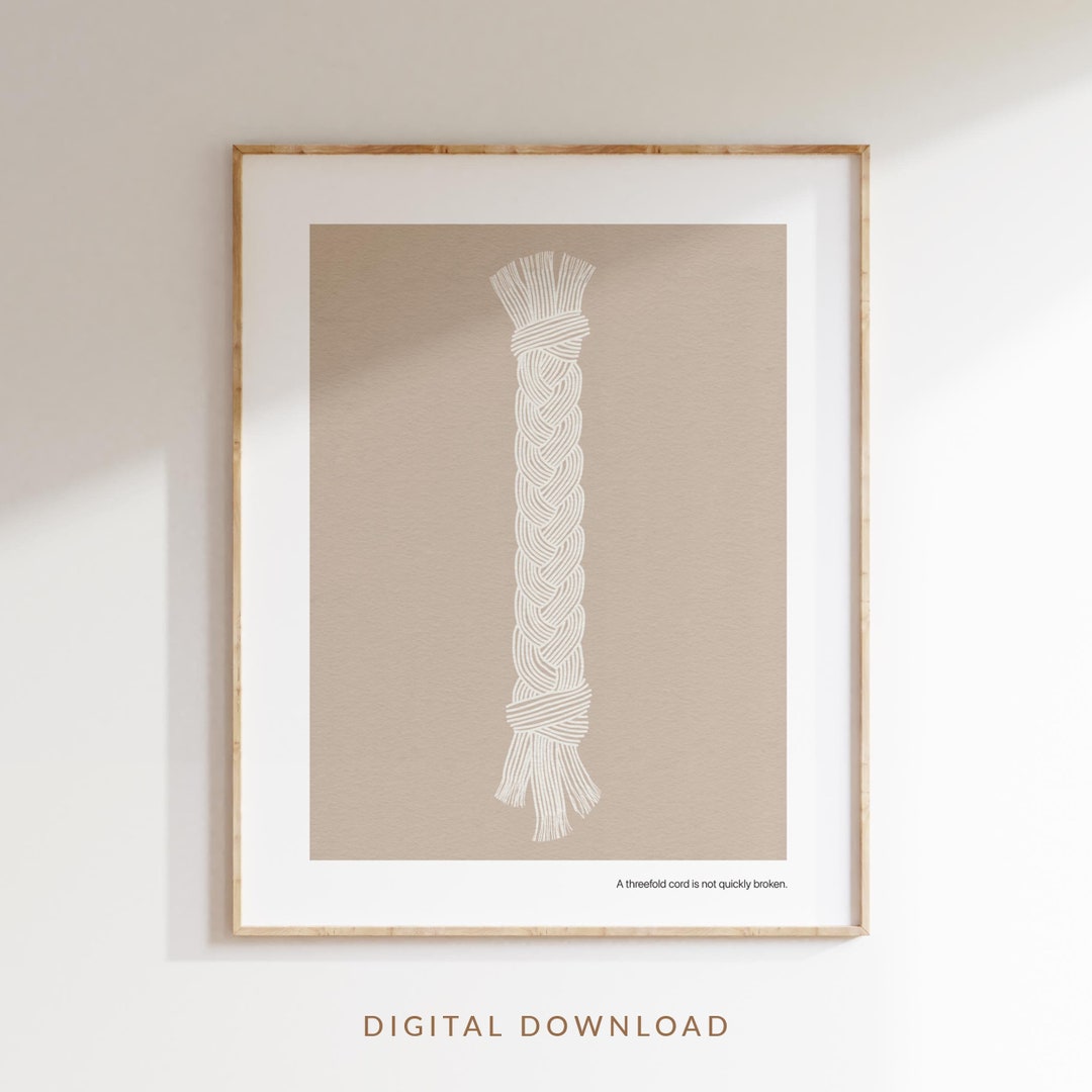 Ecclesiastes 4:12 Threefold Cord Modern Christian Wall Art, Bible Verse ...