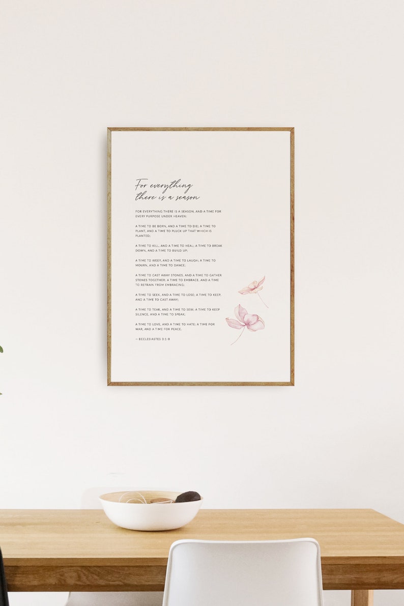 Ecclesiastes 3:1-8 Bible Verse Wall Art Modern Christian | Etsy
