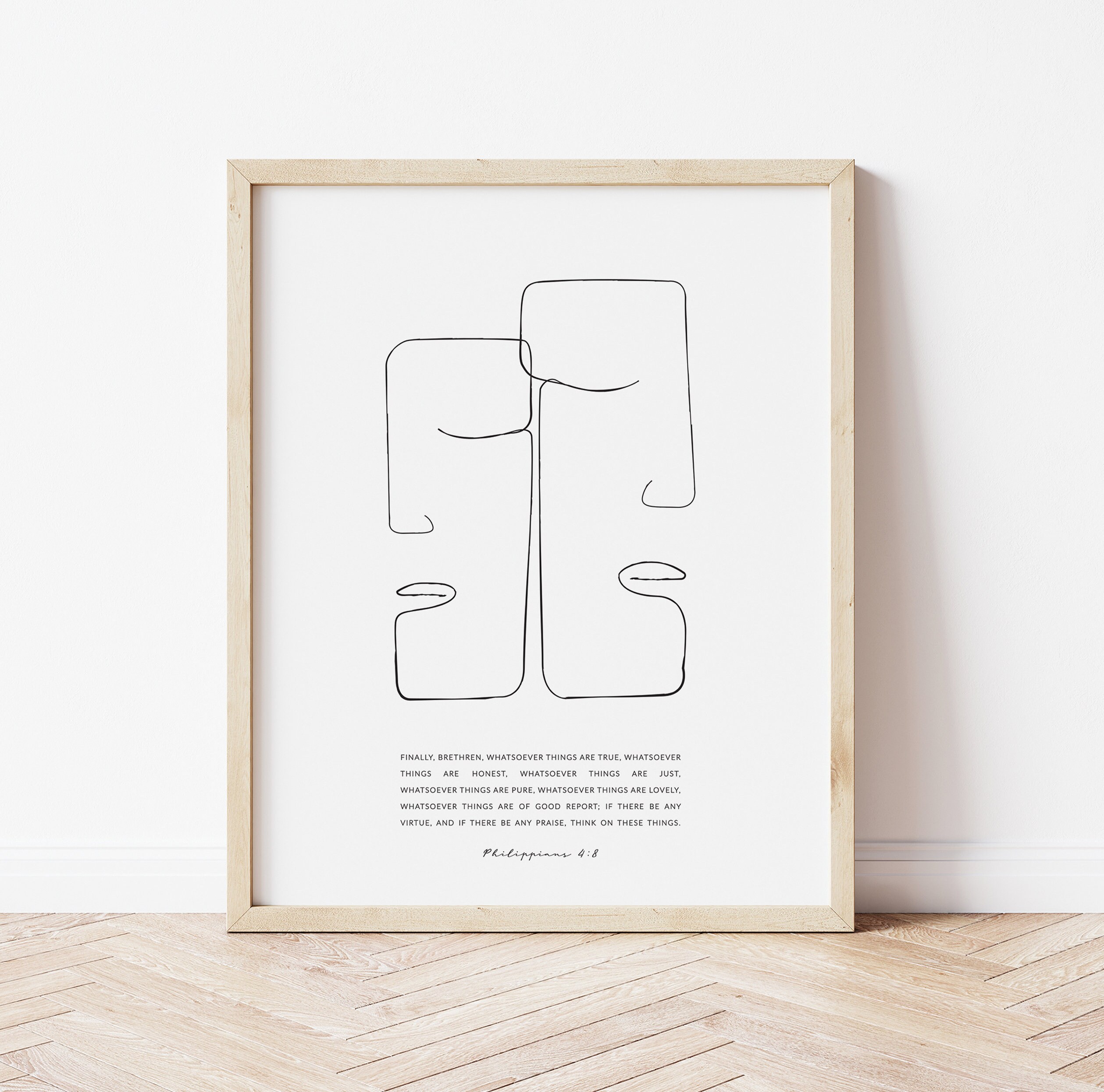 Philippians 4:8 Christian Wall Art Bible Artwork Scripture - Etsy
