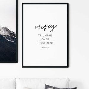 James 2:13 Mercy Triumphs, Scripture Printable Wall Art, Christian ...