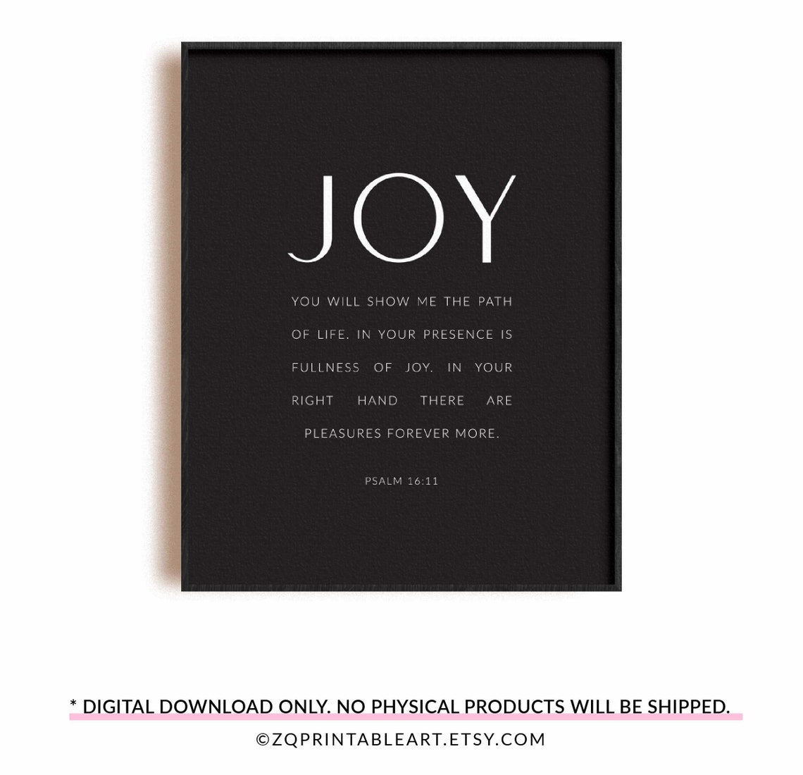 Psalm 16:11 Bible Verse Print Poster Christian Artwork Wall | Etsy