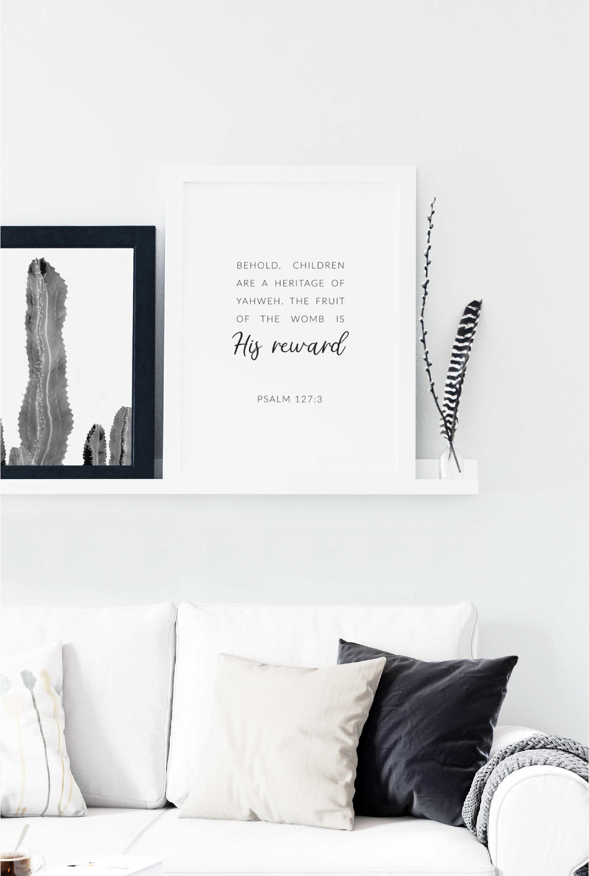 Psalm 127:3 bible verse poster artwork Christian wall art | Etsy