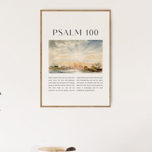 Psalm 100 Bible Verse Wall Art, Christian Poster, Vintage Christian ...
