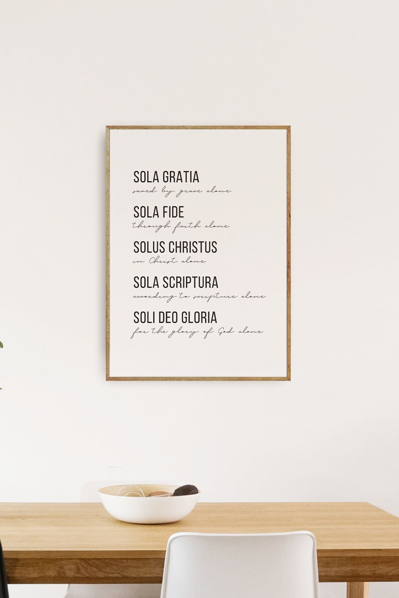 5 Solas Printable Wall Art Five Solas Print Soli Deo Gloria - Etsy