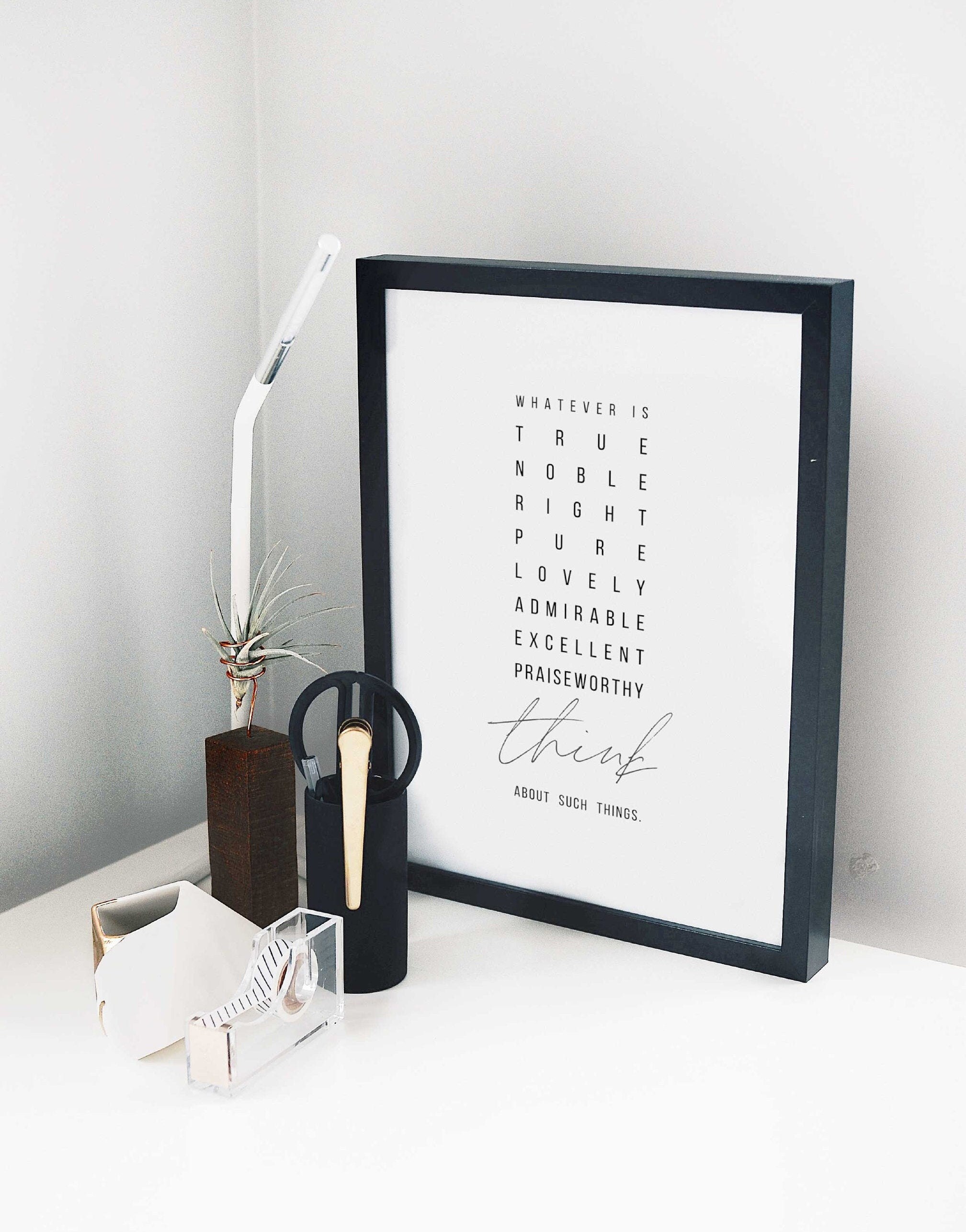 Philippians 4:8 Whatever is True, Christian Scripture Artwork Print ...