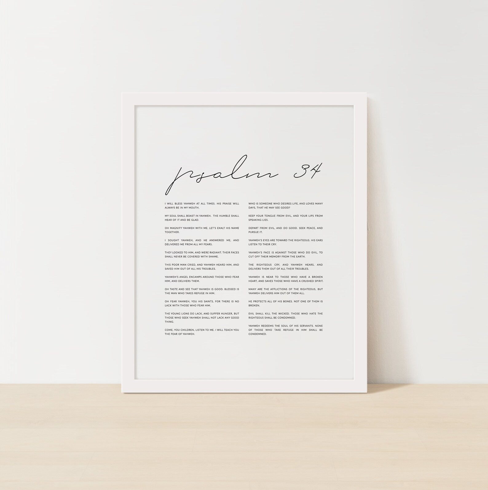 Psalm 34 Bible Verse Wall Art Christian Scripture Poster - Etsy