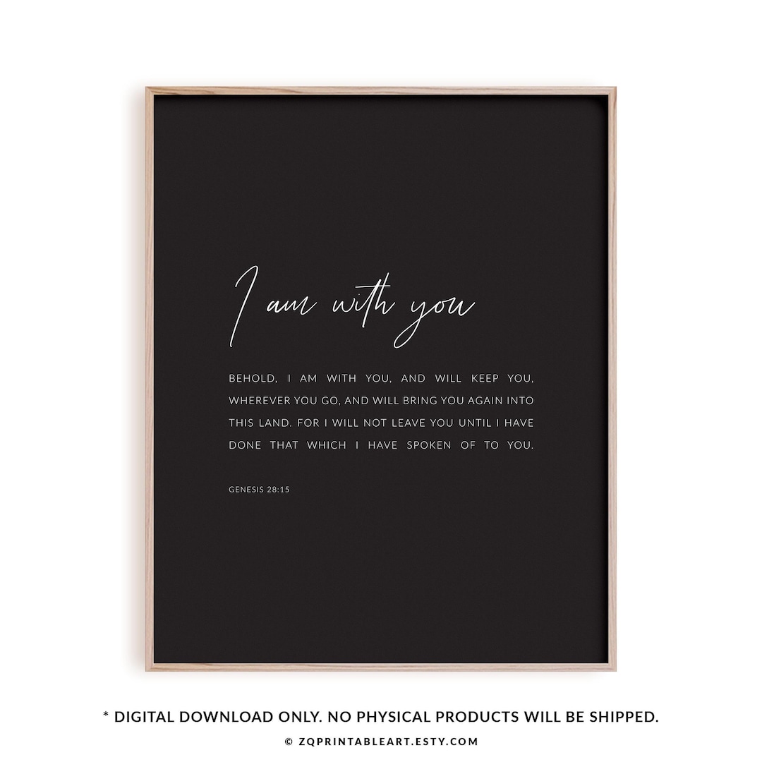 Genesis 28:15 Bible Verse Wall Art, Christian Scripture Print, Bible ...