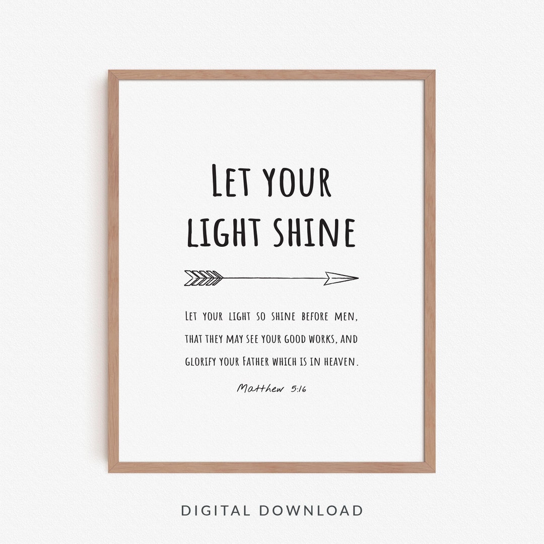 Matthew 5:16 Kids Bible Verse Wall Art, Christian Poster, Scripture ...