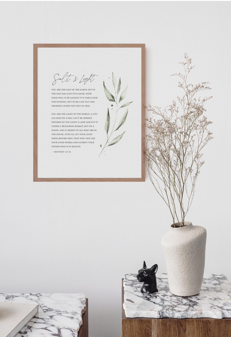 Salt and Light Bible Verse Wall Art Christian Scripture - Etsy