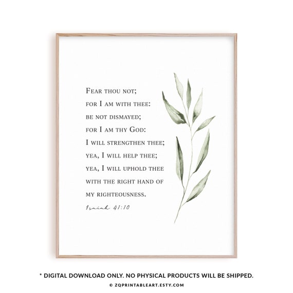 Isaiah 41:10 Bible Verse Poster Christian Scripture Wall Art - Etsy