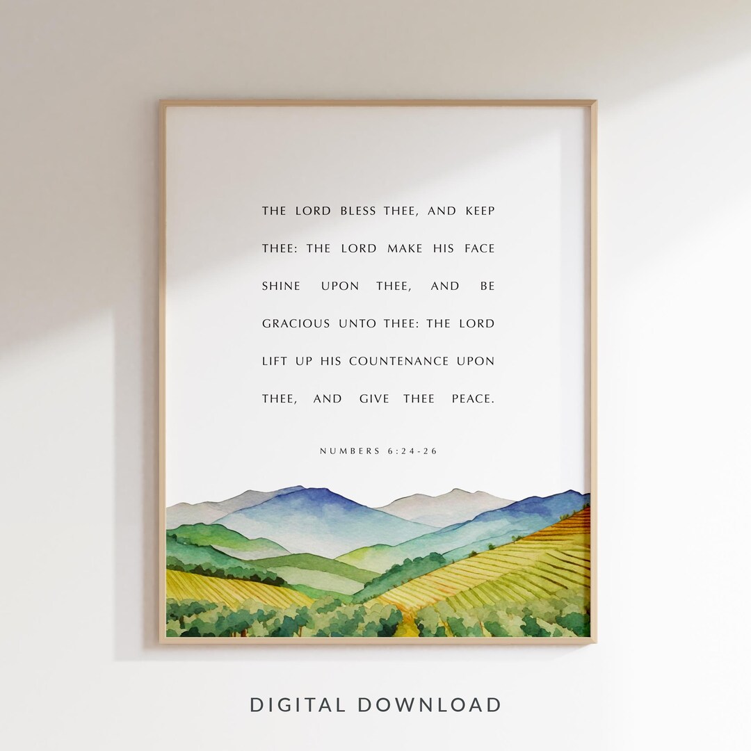 The Lord Bless Thee Wall Art, Numbers 6:24-26 Bible Verse, Christian ...