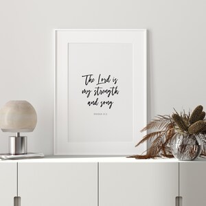 Exodus 15:2 Bible Verse Quote Printable, Scripture Wall Art, Modern ...