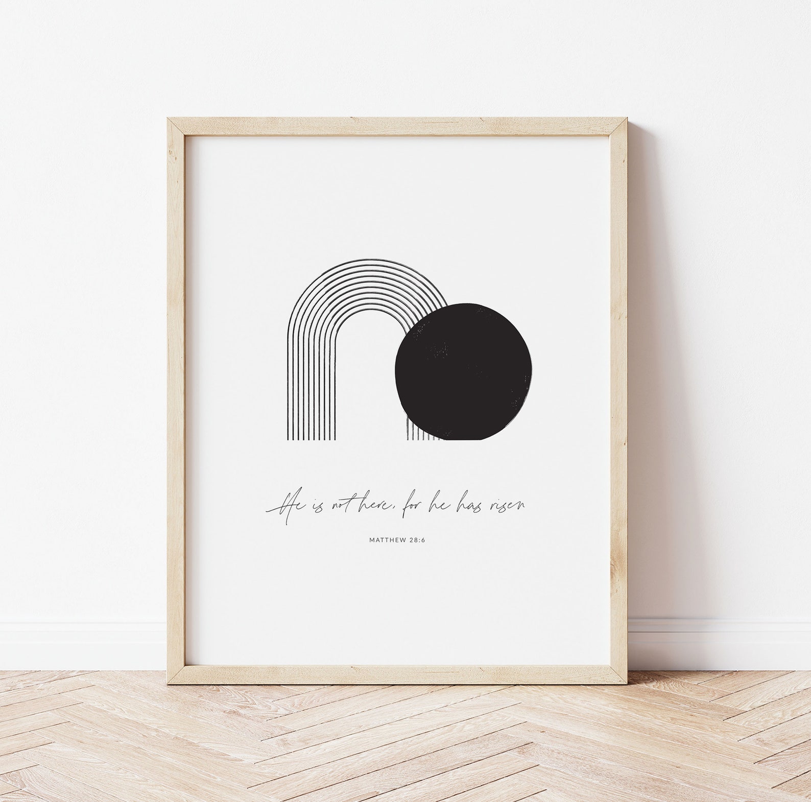Matthew 28:6 Modern Christian Wall Art Poster, Bible Artwork, Christian ...