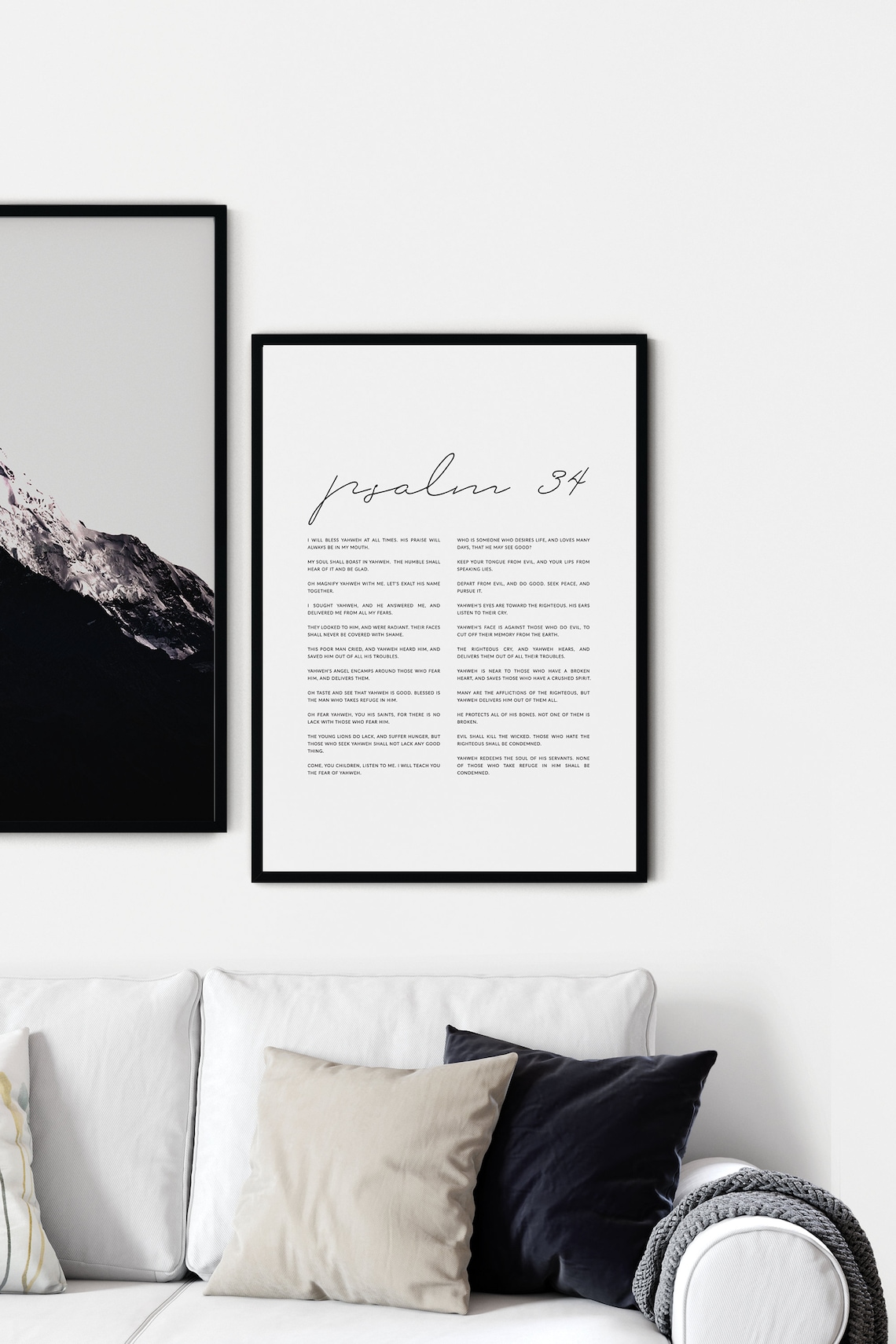 Psalm 34 Bible Verse Wall Art Christian Scripture Poster - Etsy