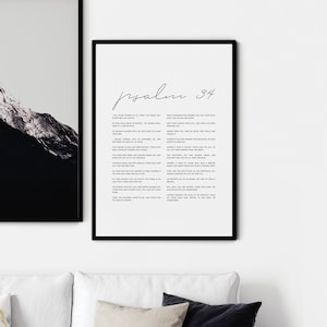 Psalm 34 Bible Verse Wall Art, Christian Scripture Poster Print, Modern ...