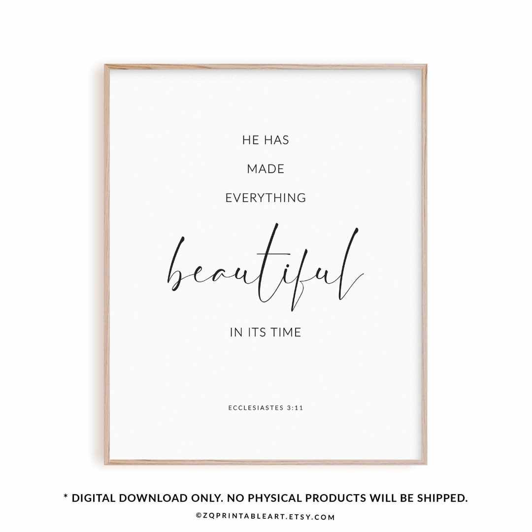 Ecclesiastes 3:11 Scripture Wall Art, Bible Verse Print Modern ...