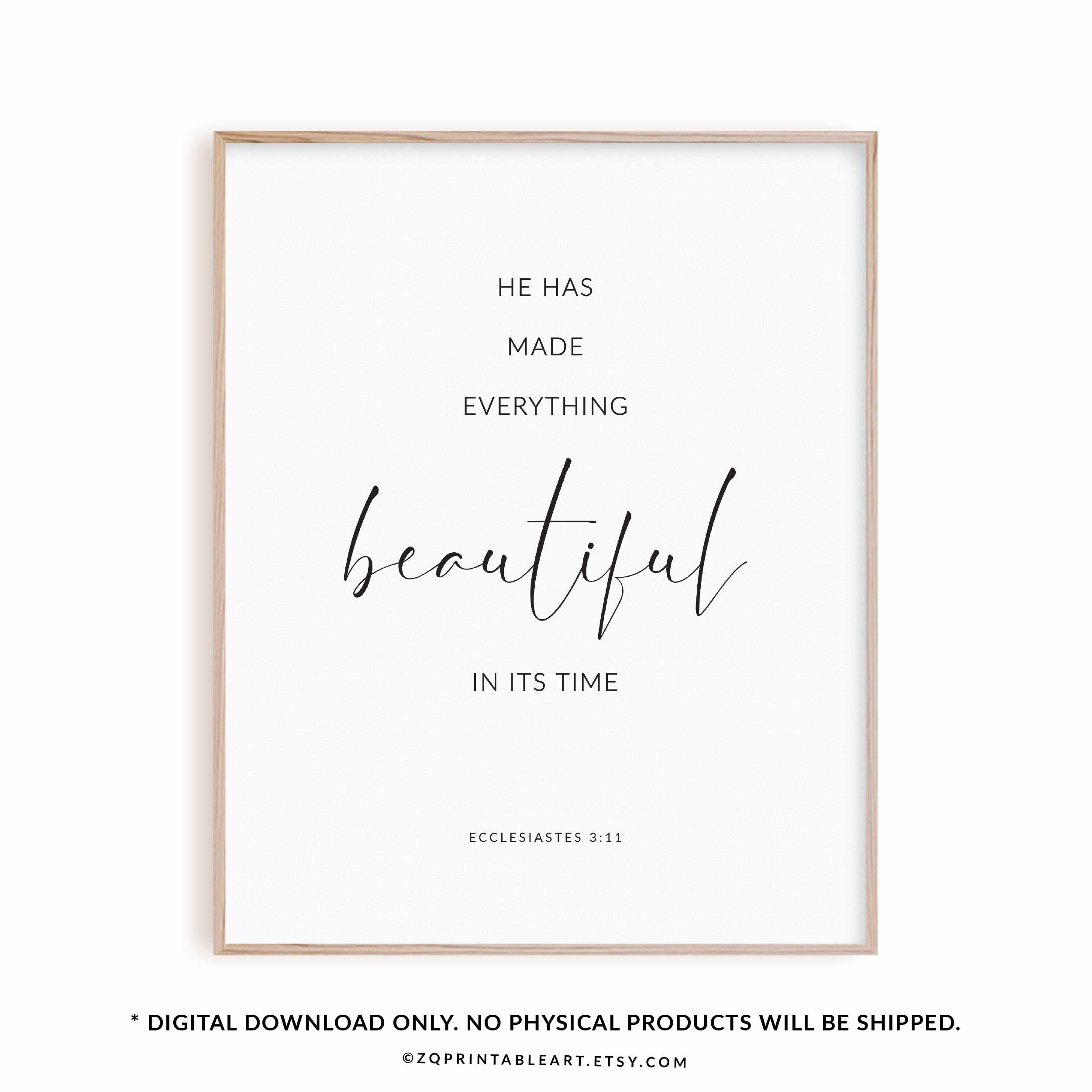 Ecclesiastes 3:11 Scripture Wall Art Bible Verse Print Modern | Etsy