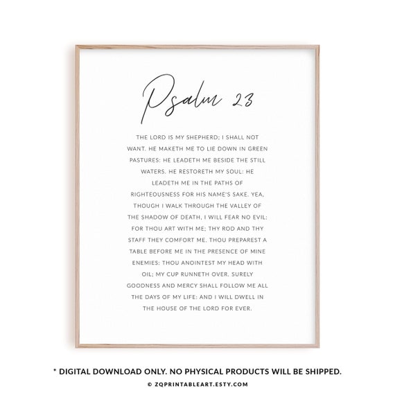 Psalm 23 Bible Verse Poster Printable Christian Wall Art - Etsy