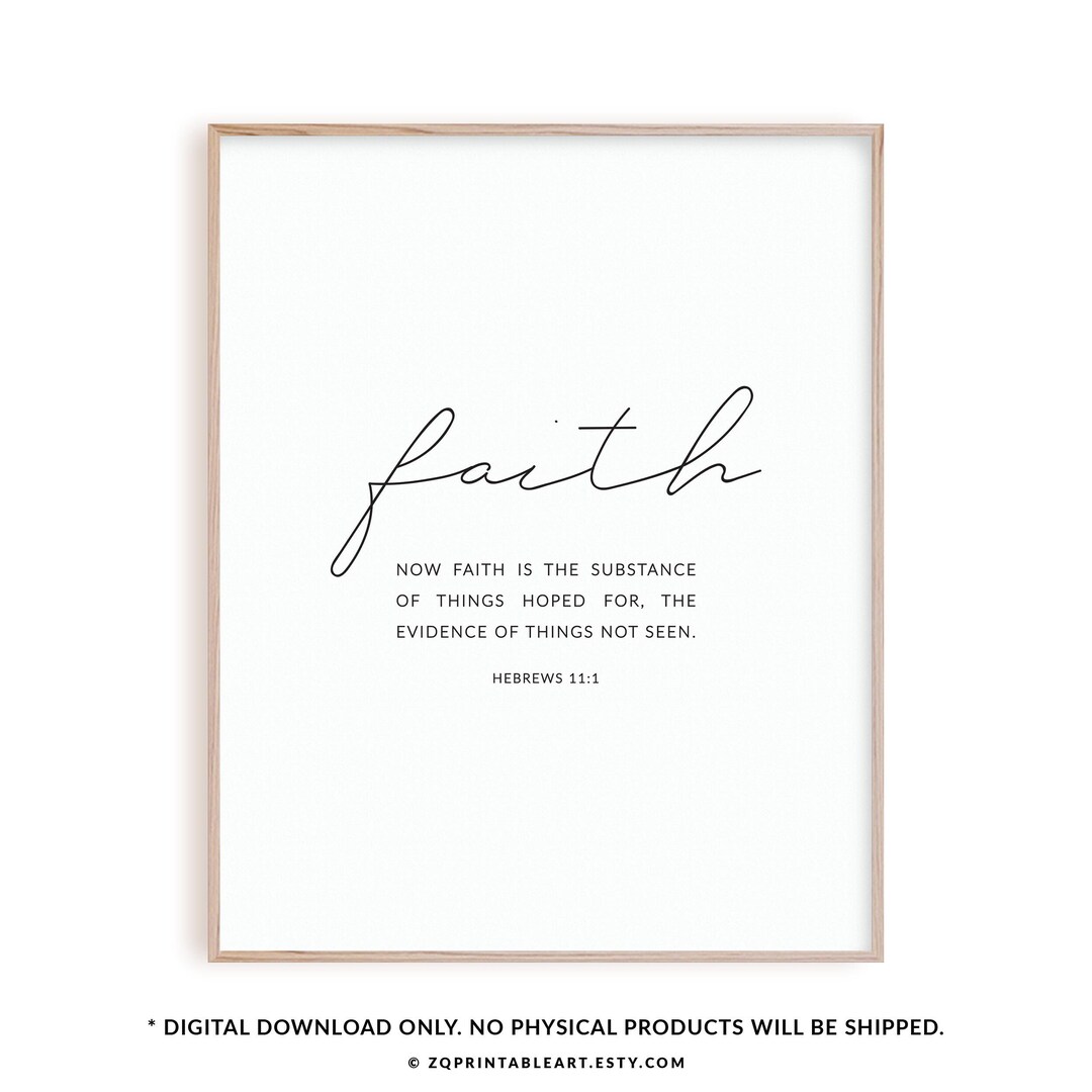 Hebrews 11:1 Bible Verse Wall Art, Christian Scripture Modern Poster ...