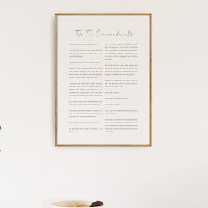 Ten Commandments Exodus 20:1-17 Print, Bible Verse Wall Art, Modern ...