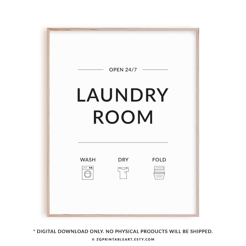 Laundry Room Sign Printable Wall Art Laundry Wall Decor - Etsy