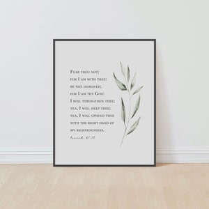 Isaiah 41:10 Bible Verse Poster, Christian Scripture Wall Art Printable ...