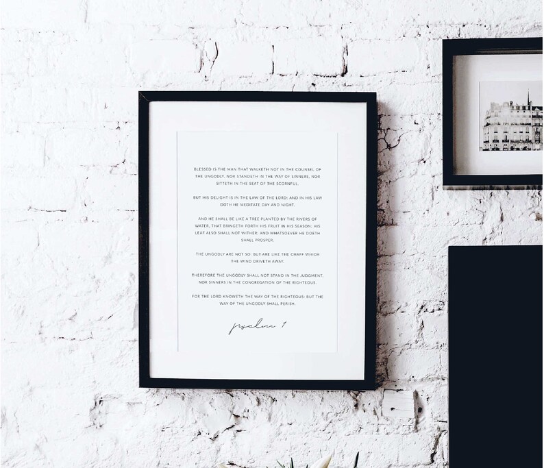 Psalm 1 Bible Printable Verse Poster Artwork Christian Wall | Etsy