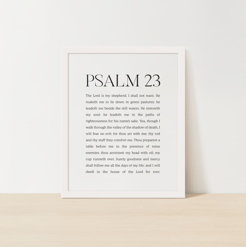 Psalm 23 Bible Verse Wall Art, Christian Scripture Poster Print ...