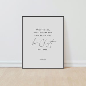Only One Life Christian Poems Poster, Printable Wall Art Modern ...