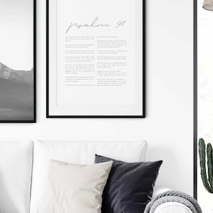 Psalm 91 Bible Verse Poster Artwork, Christian Scripture Wall Art Print ...