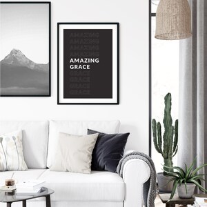 Amazing Grace Sign Wall Art ,typographic Poster, Quote Print Minimalist ...