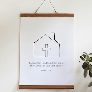 Psalm 127:1 the Lord Builds the House, Bible Verse Wall Art Print ...