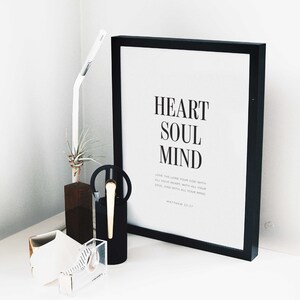 Matthew 22:37 Bible Verse Poster Artwork, Christian Wall Art, Modern ...