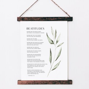 The Beatitudes Bible Verse Wall Art, Christian Poster Printable, Modern ...