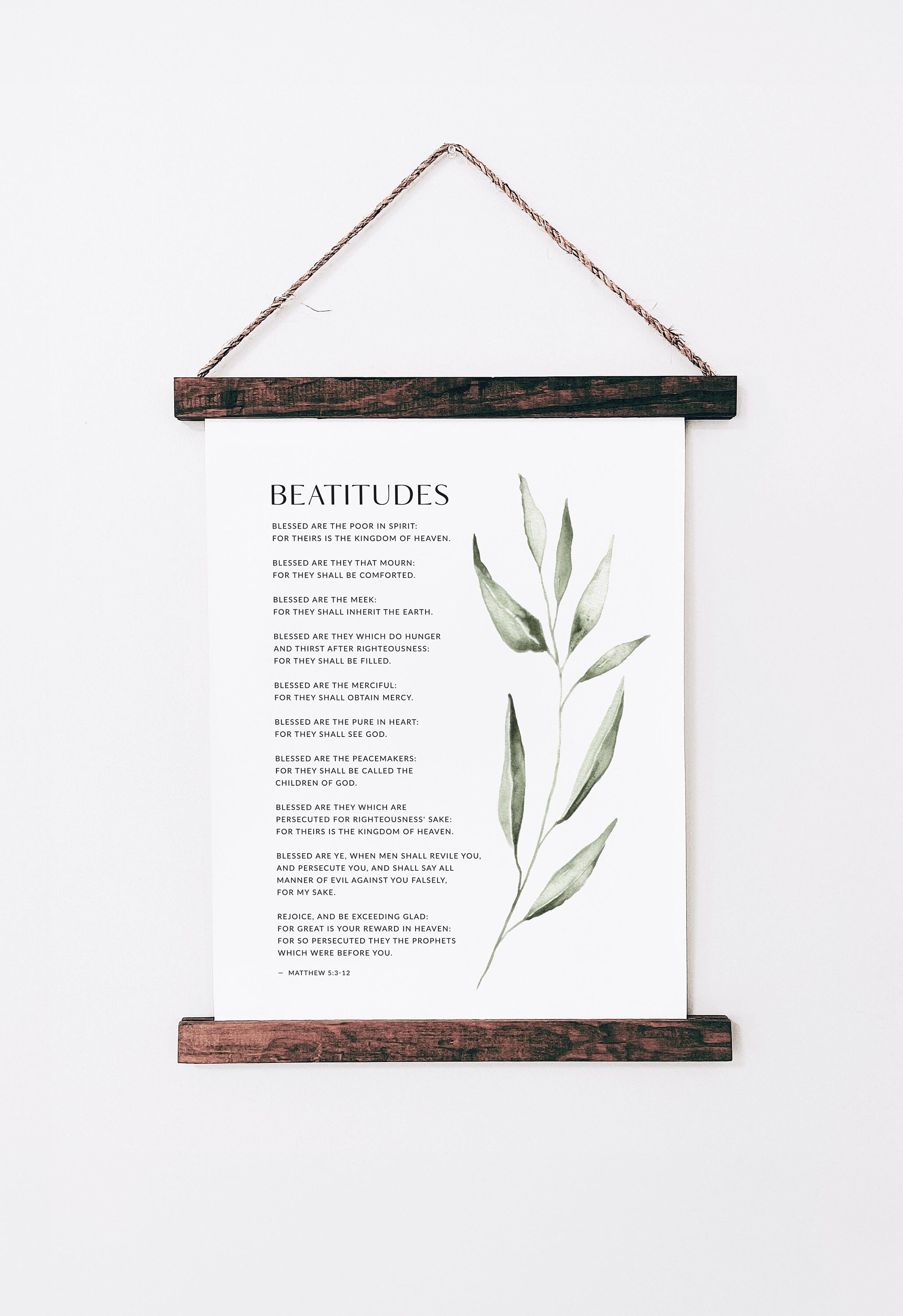 The Beatitudes Bible Verse Wall Art, Christian Poster Printable, Modern ...