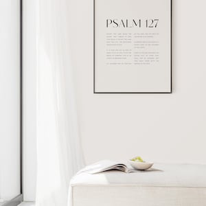 Psalm 127 Bible Verse Wall Art, Christian Scripture Poster, Printable ...