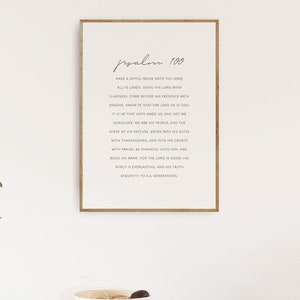 Psalm 100 Print Bible Verse Wall Art, Christian Scripture Poster ...