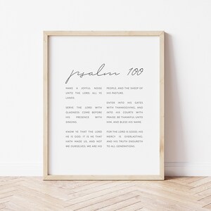 Psalm 100 Bible Verse Wall Art, Christian Poster Scripture Printable ...