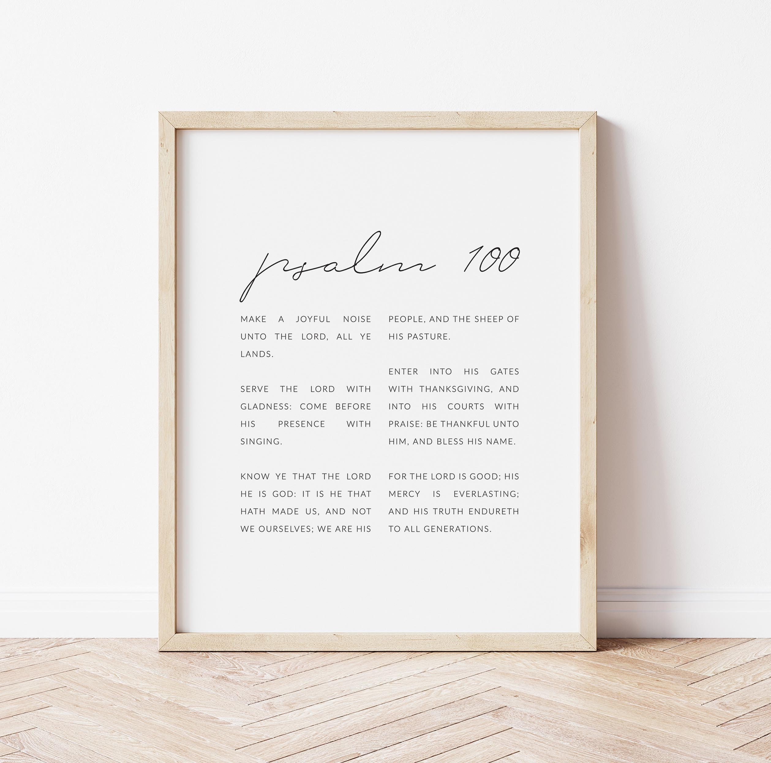 Psalm 100 Bible Verse Wall Art, Christian Poster Scripture Printable ...