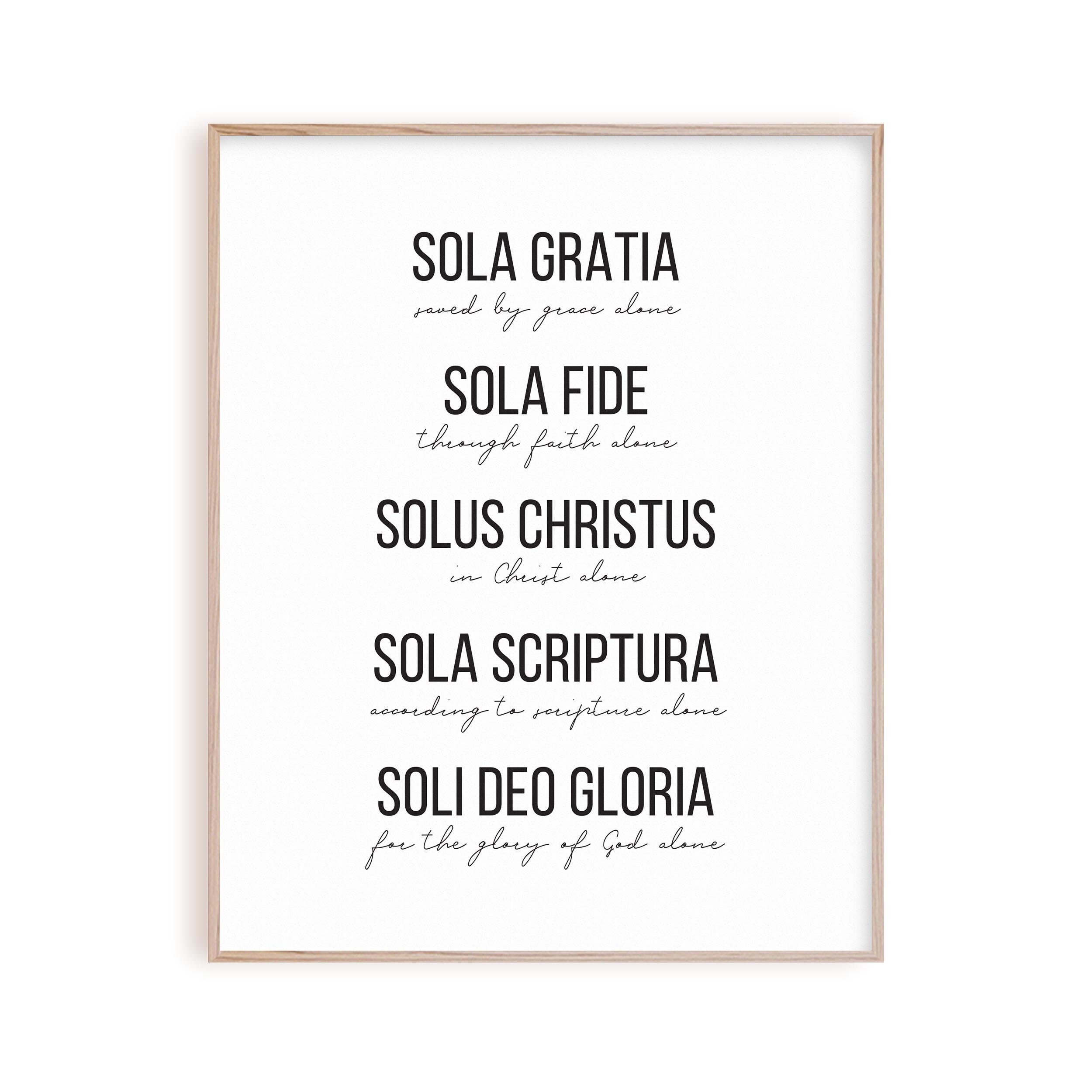 5 Solas Five Solas Print Printable Wall Art Soli Deo Gloria - Etsy