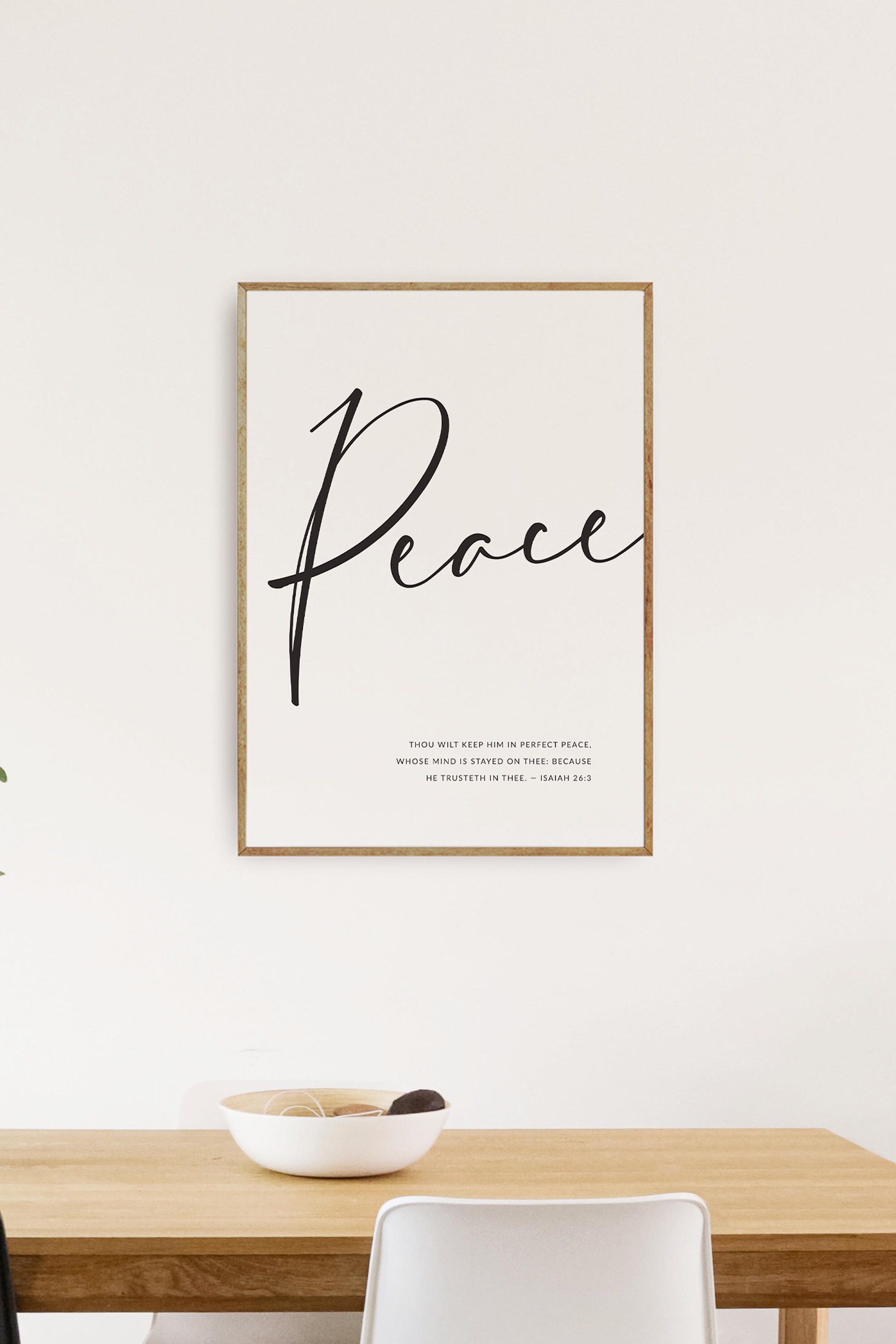 Isaiah 26:3 Peace Bible Verse Quote Wall Art, Christian Poster ...
