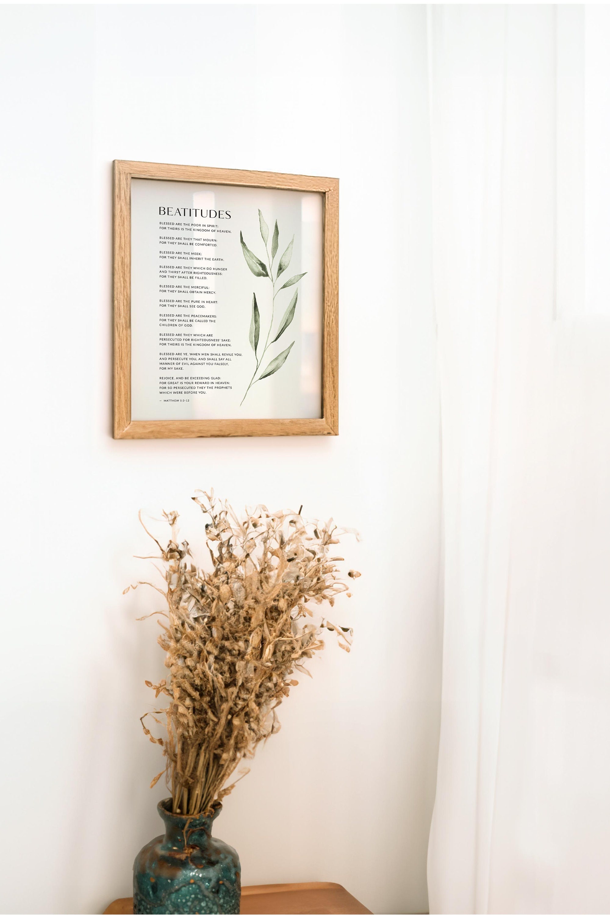 The Beatitudes Bible Verse Wall Art, Christian Poster Printable, Modern ...