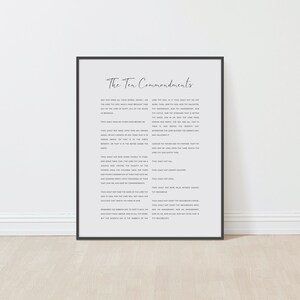 Ten Commandments Exodus 20:1-17 Print, Bible Verse Wall Art, Modern ...