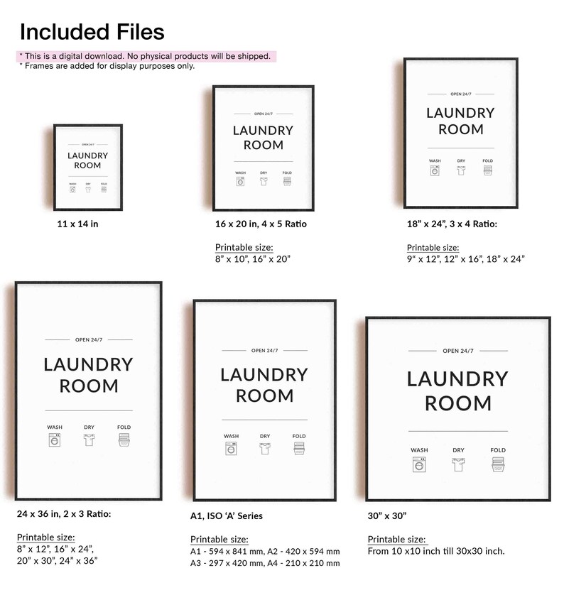 Laundry Room Sign Printable Wall Art Laundry Wall Decor - Etsy