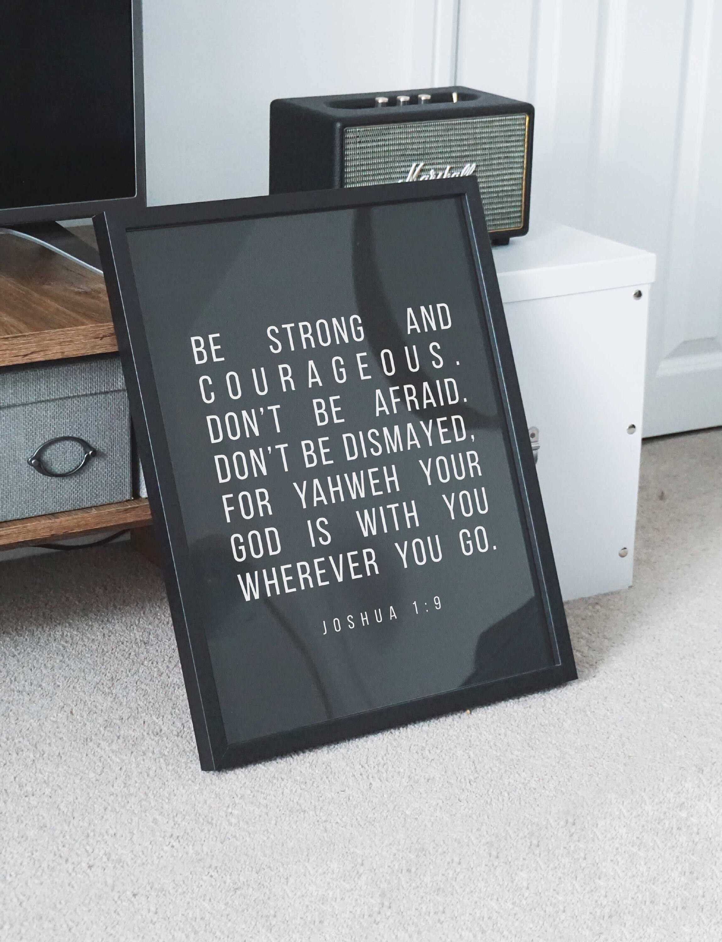Joshua 1:9 Be strong and courageous bible verse poster | Etsy