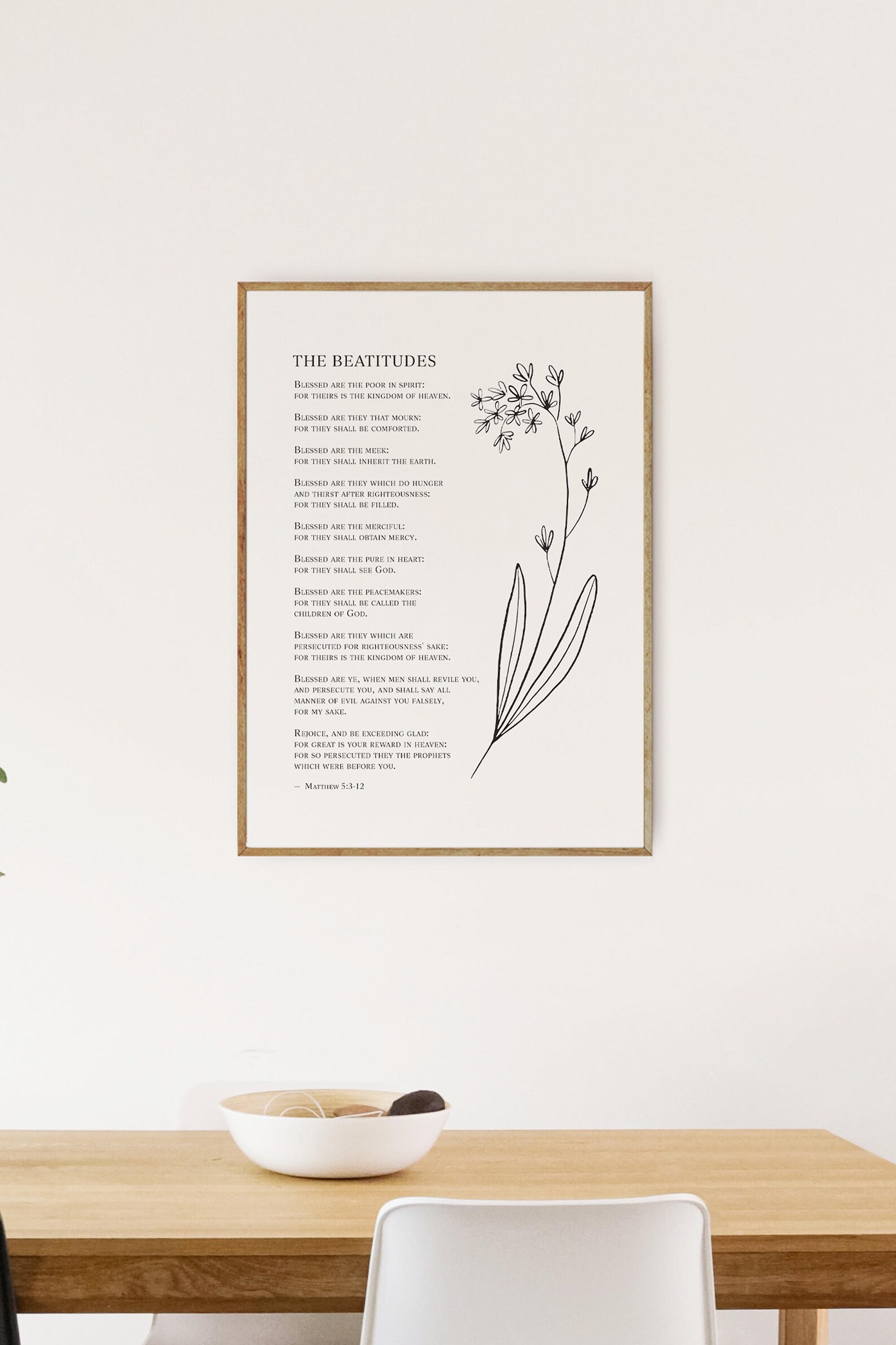 The Beatitudes Modern Christian Wall Art Botanical Line Art - Etsy