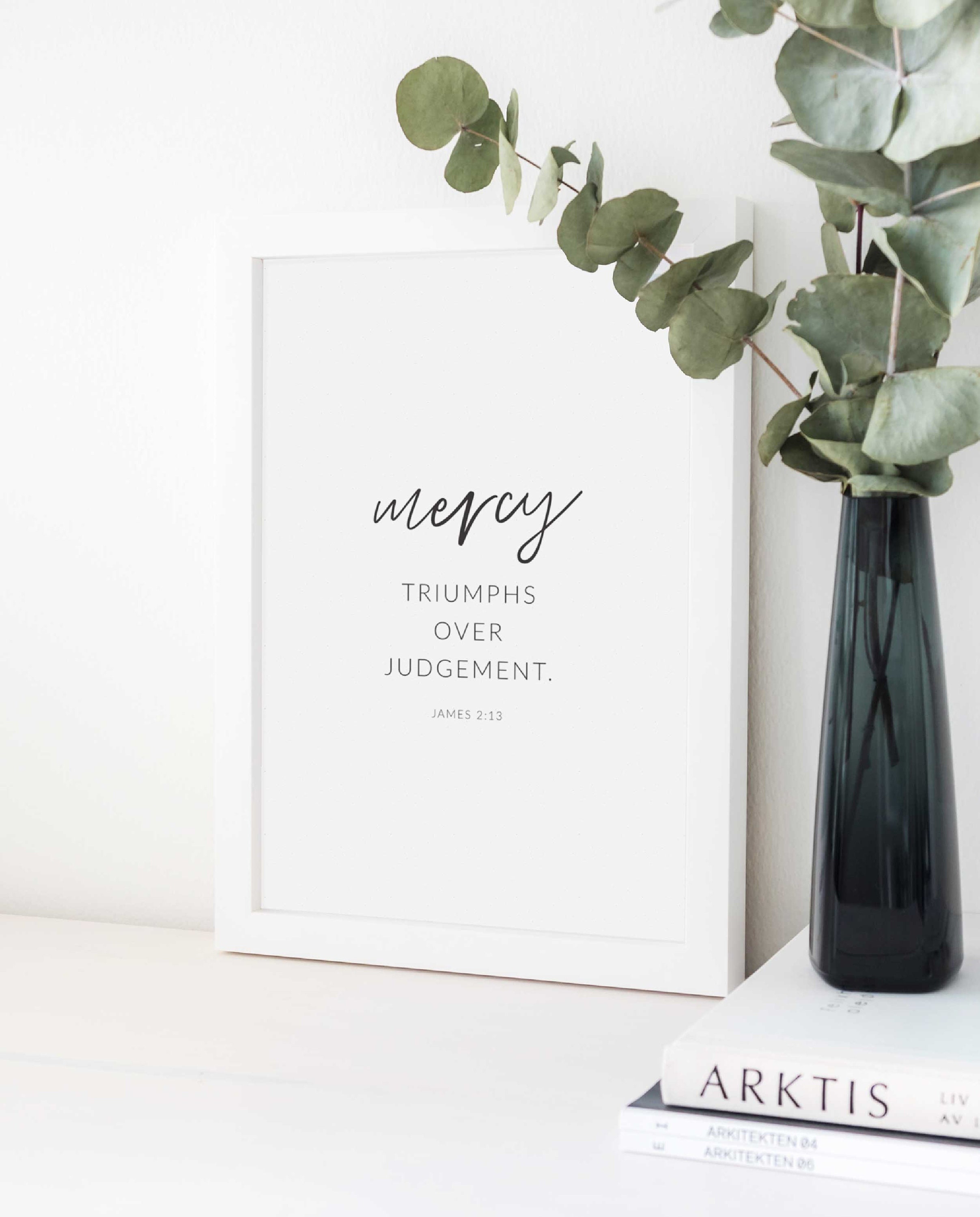 James 2:13 Mercy triumphs scripture printable wall art | Etsy