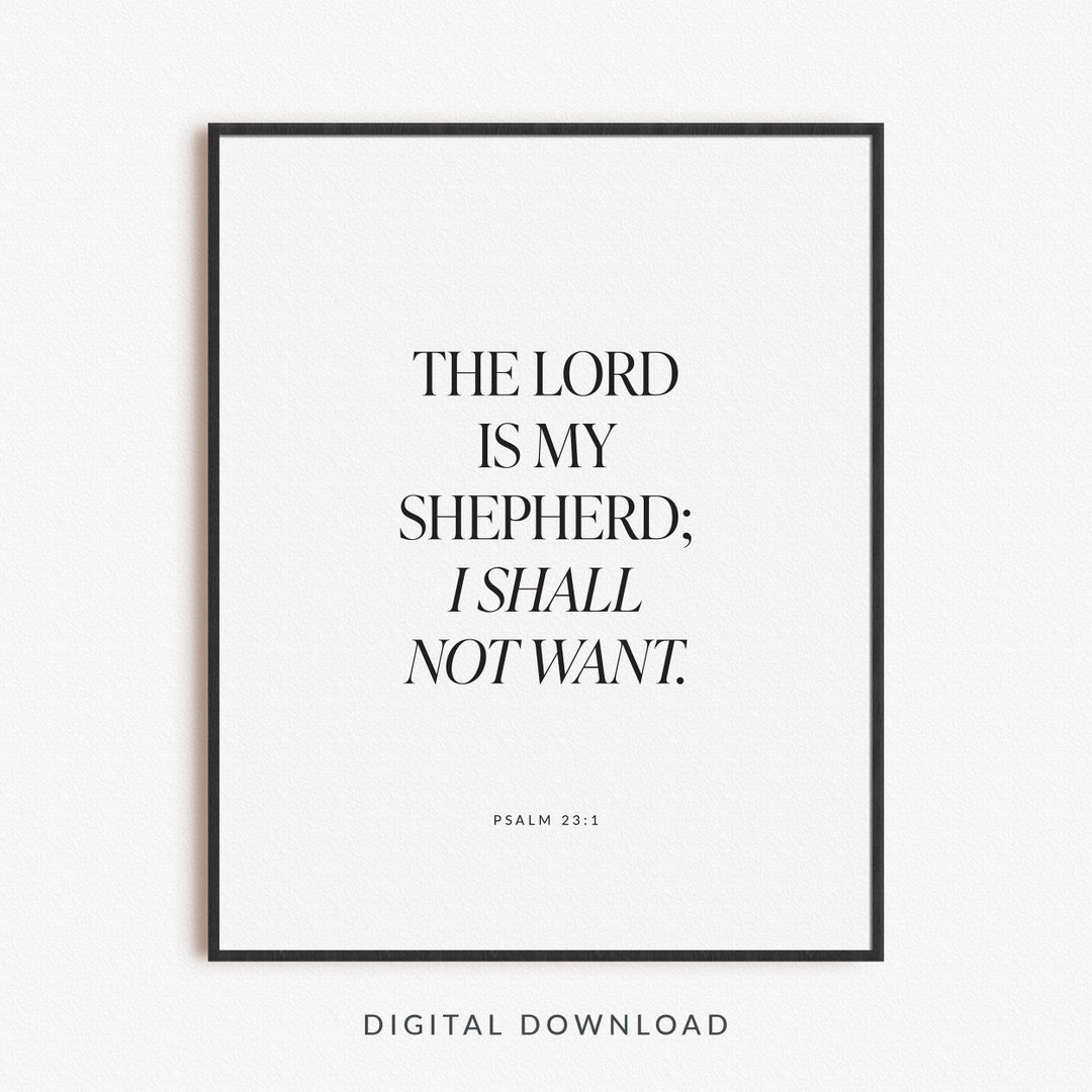 Psalm 23:1 the Lord is My Shepherd Bible Verse Wall Art, Modern ...