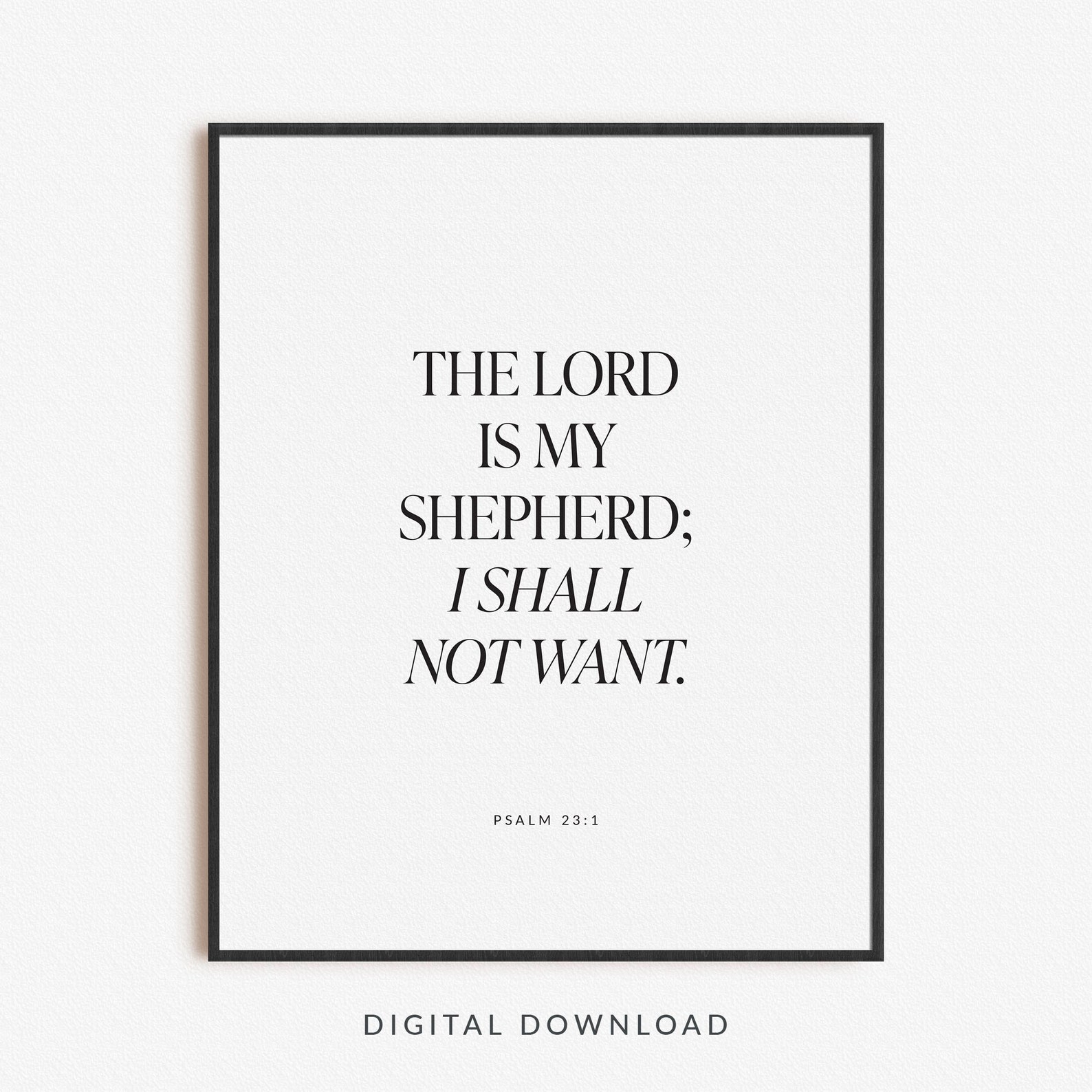 Psalm 23:1 the Lord is My Shepherd Bible Verse Wall Art, Modern ...
